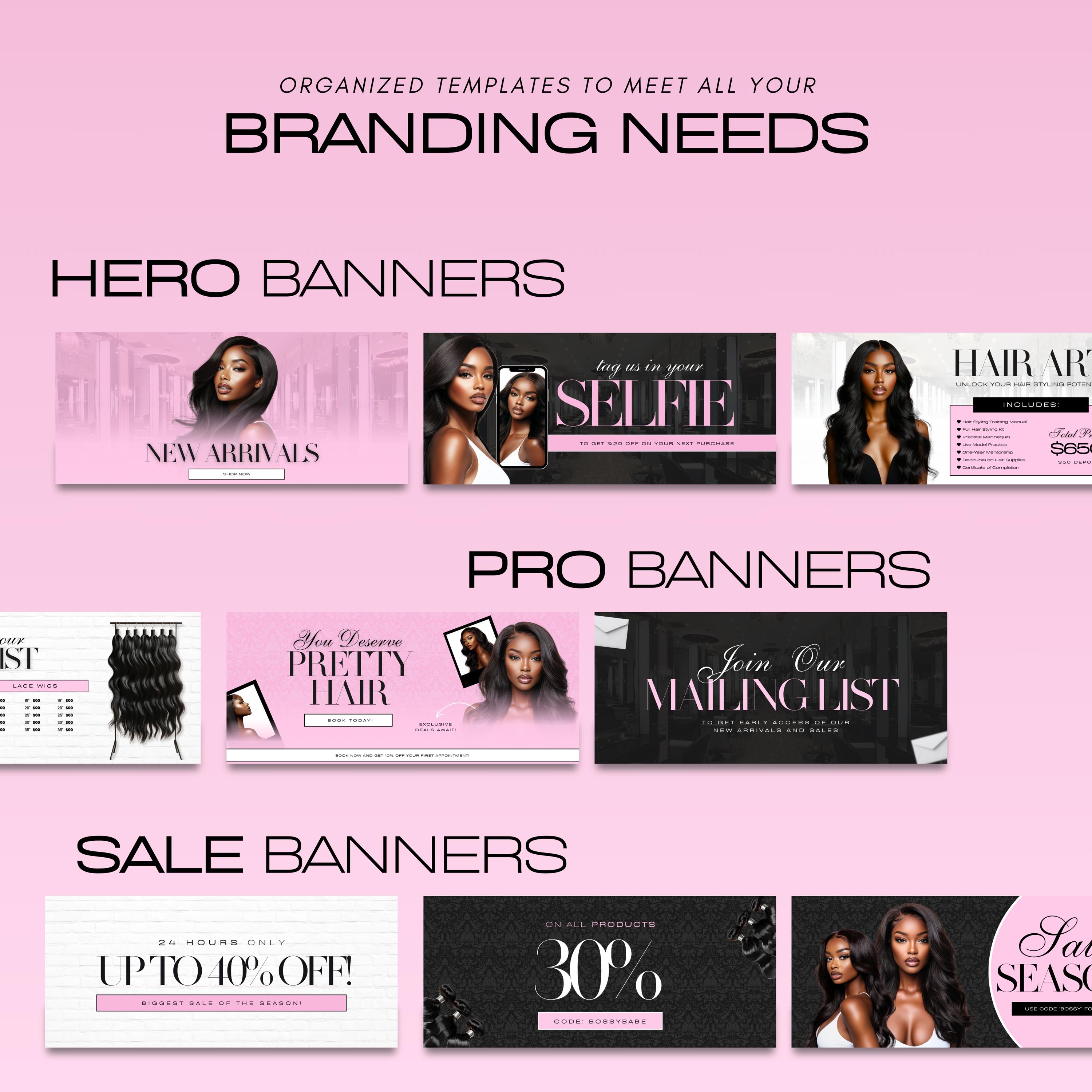 70+ Hair Website Banner Templates | Hairstylist & Salon Branding Kit ...