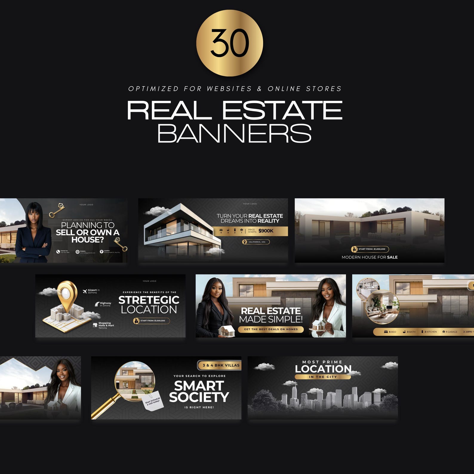 Real Estate Banner Templates, 30 Realtor Marketing Canva Designs ...