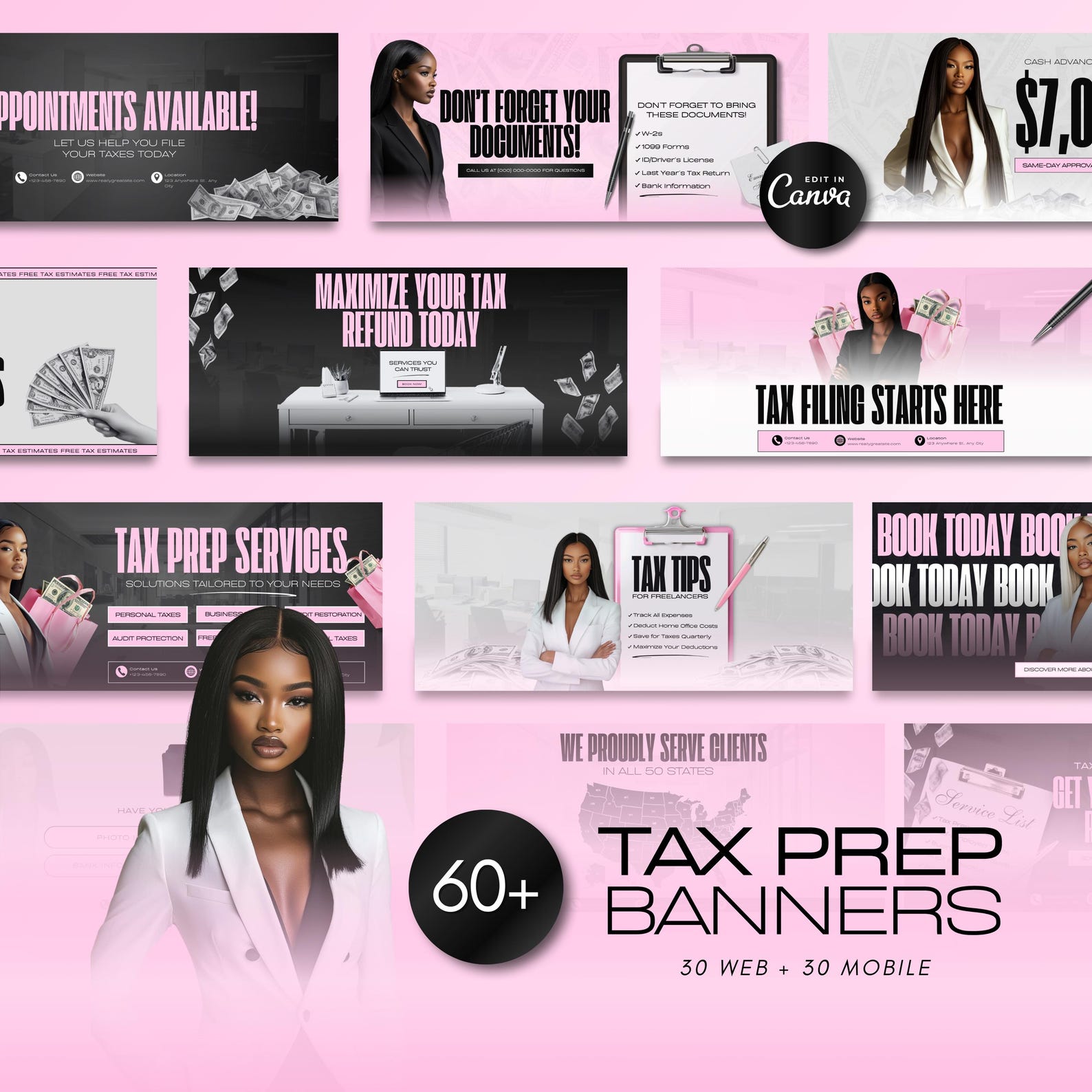 60 Tax Prep Banners Accountant Templates Corporate Business Website ...