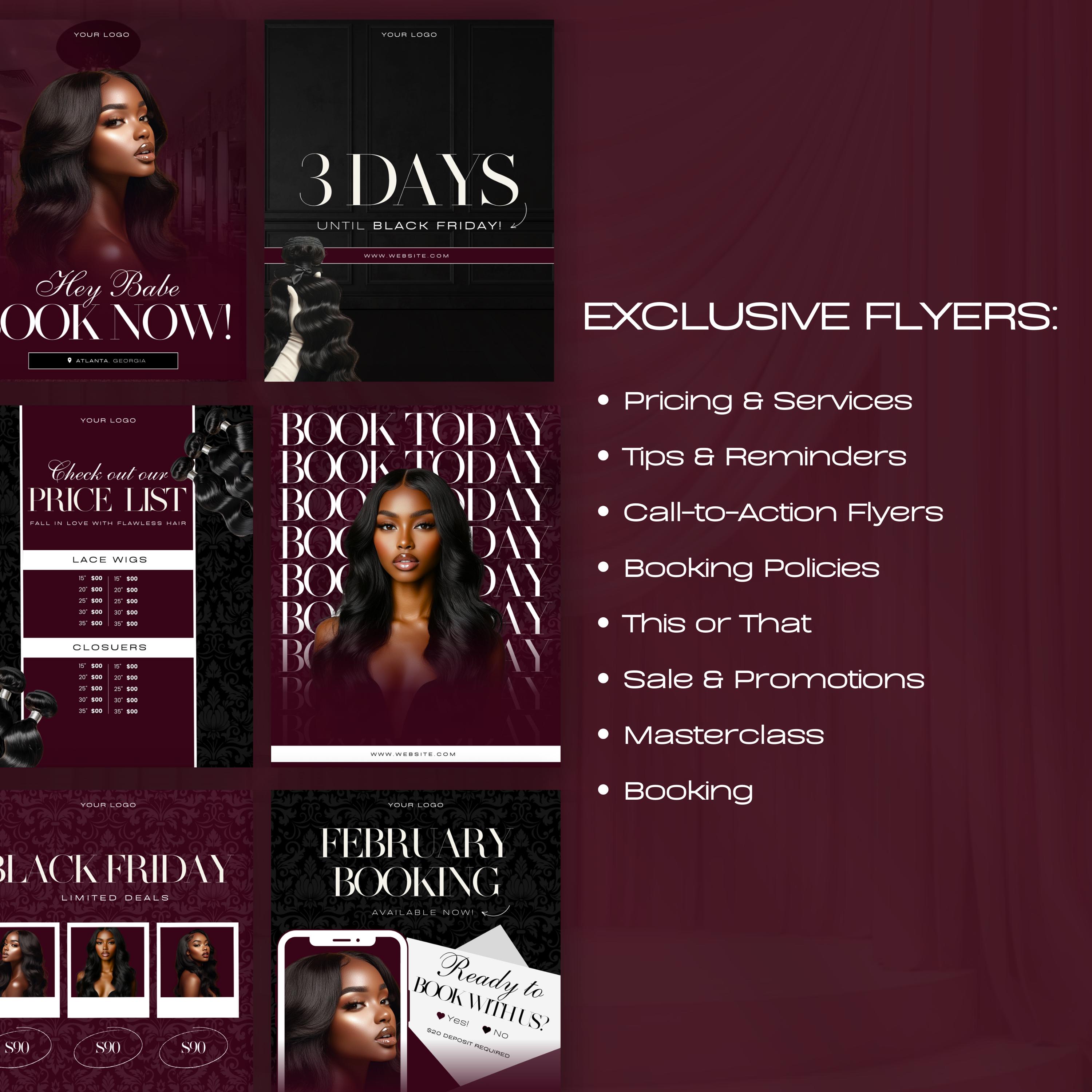 Hair Stylist Instagram Flyer Templates| Luxury Hair Stylist Branding ...