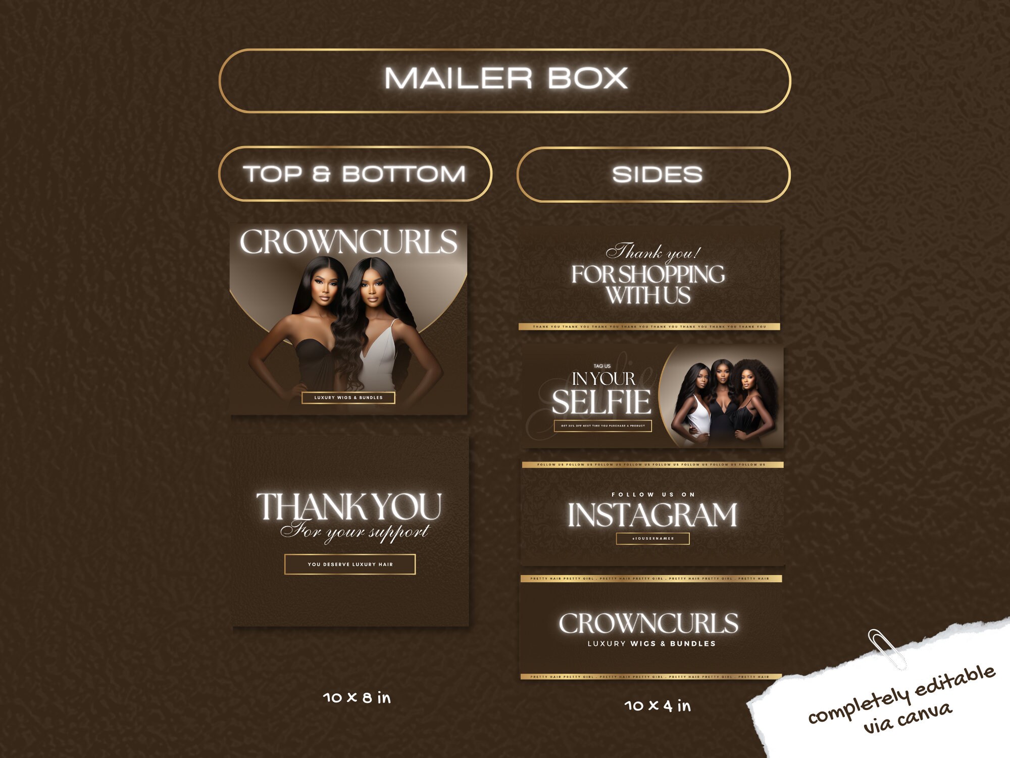 Wig Mailer Box Design | Lace Front & Bundles Box Packaging Design | DIY ...