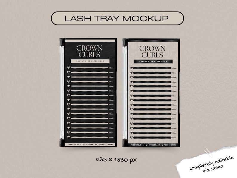 Editable Lash Tray Templates | Lash Business Branding & Eyelash ...