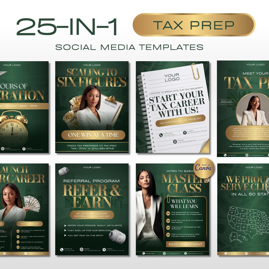 25 Luxury Editable Tax Prep Flyer Templates, 2026 Tax Season Flyers ...