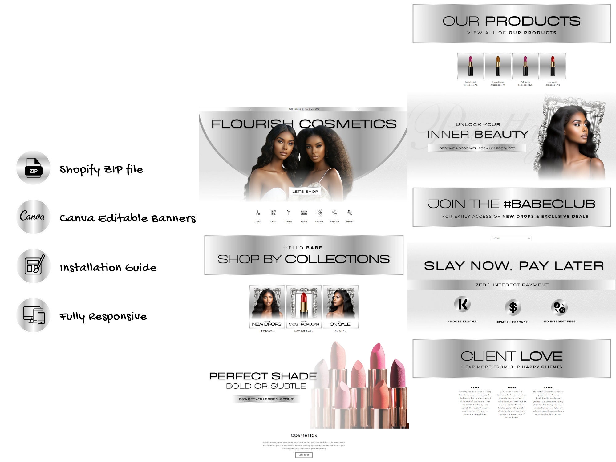 Beauty Shopify Theme | Lipgloss Business Web Banners | Cosmetics ...