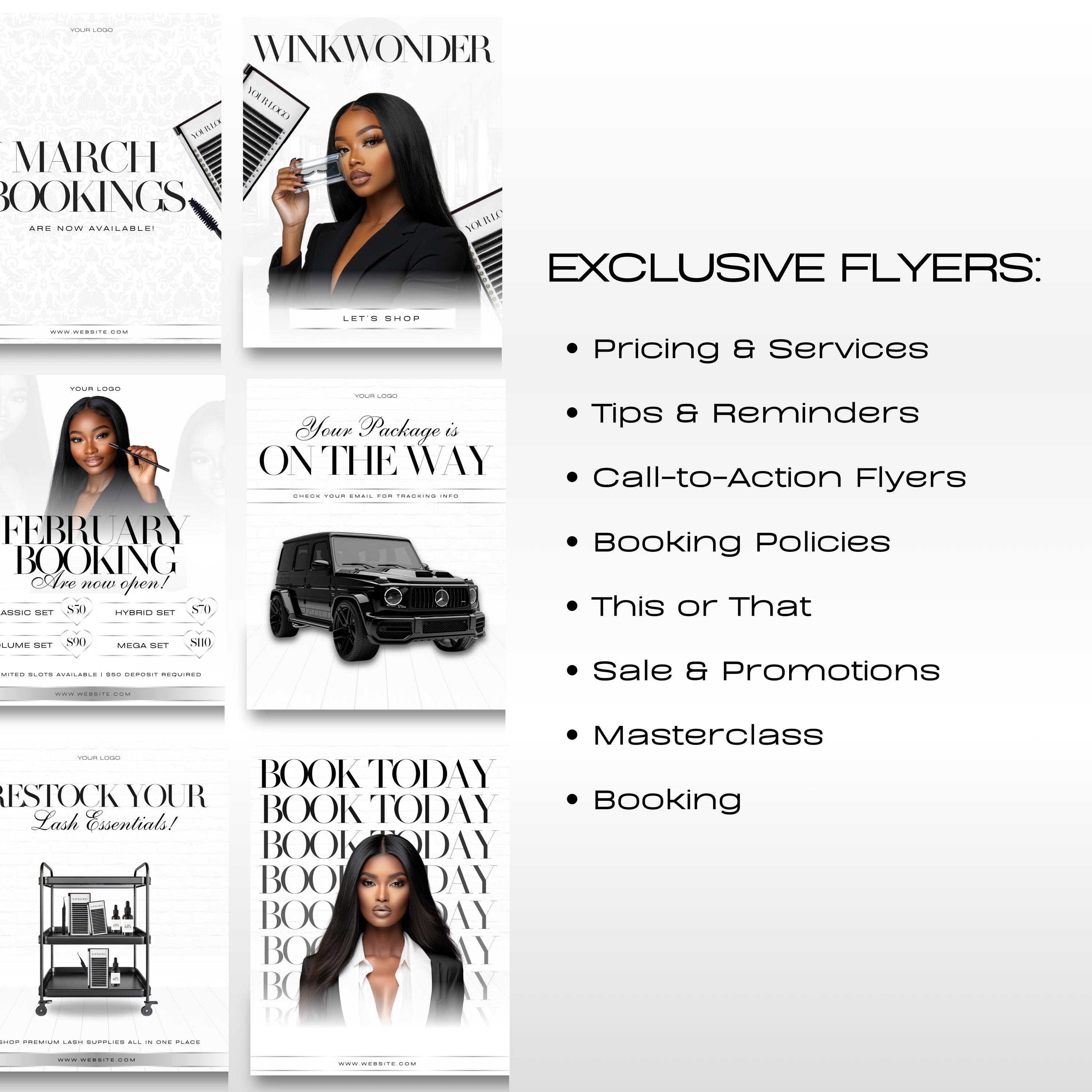 Lash Tech Flyers: 40 Canva Templates for Lash Artists (digital Download ...