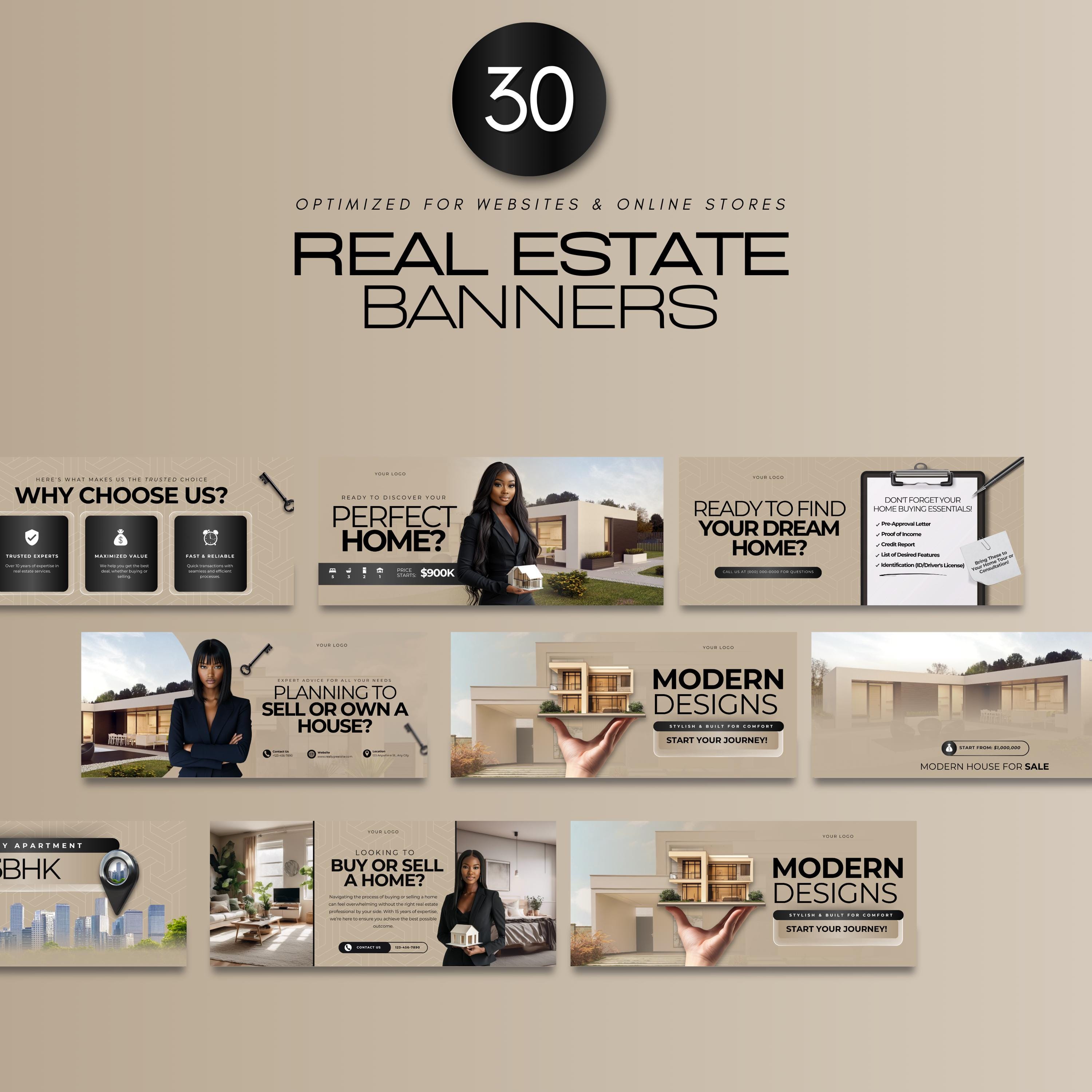 Real Estate Banner Templates, 30 Realtor Marketing Canva Banners ...