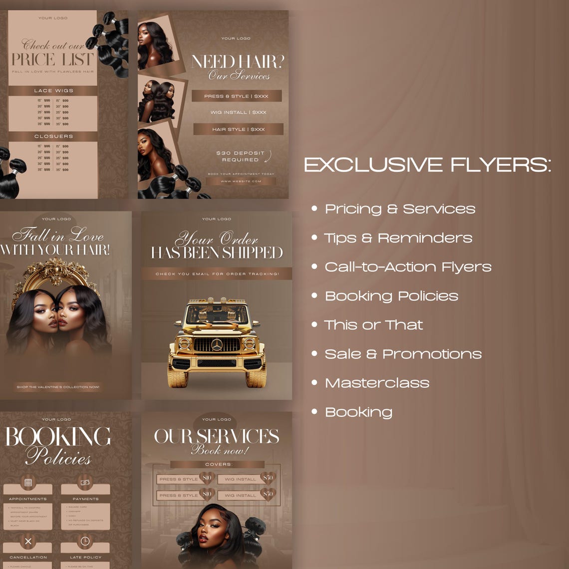 30 Hair Extensions Flyer Templates | Instagram Post Bundle for Hair ...