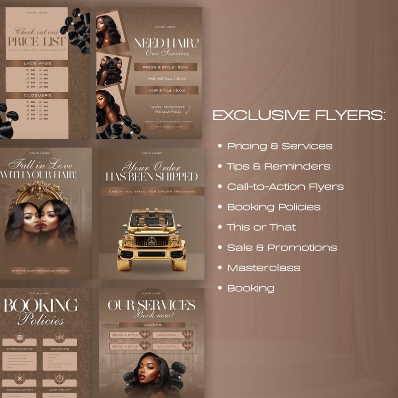 30 Hair Extensions Flyer Templates | Instagram Post Bundle for Hair ...