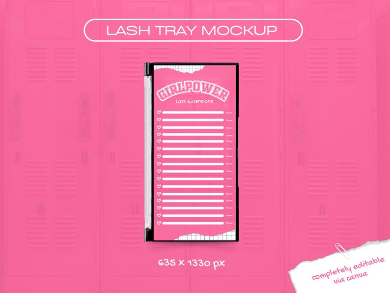 Eyelash Tray Template | Editable Lash Packaging Canva Template | Lash ...