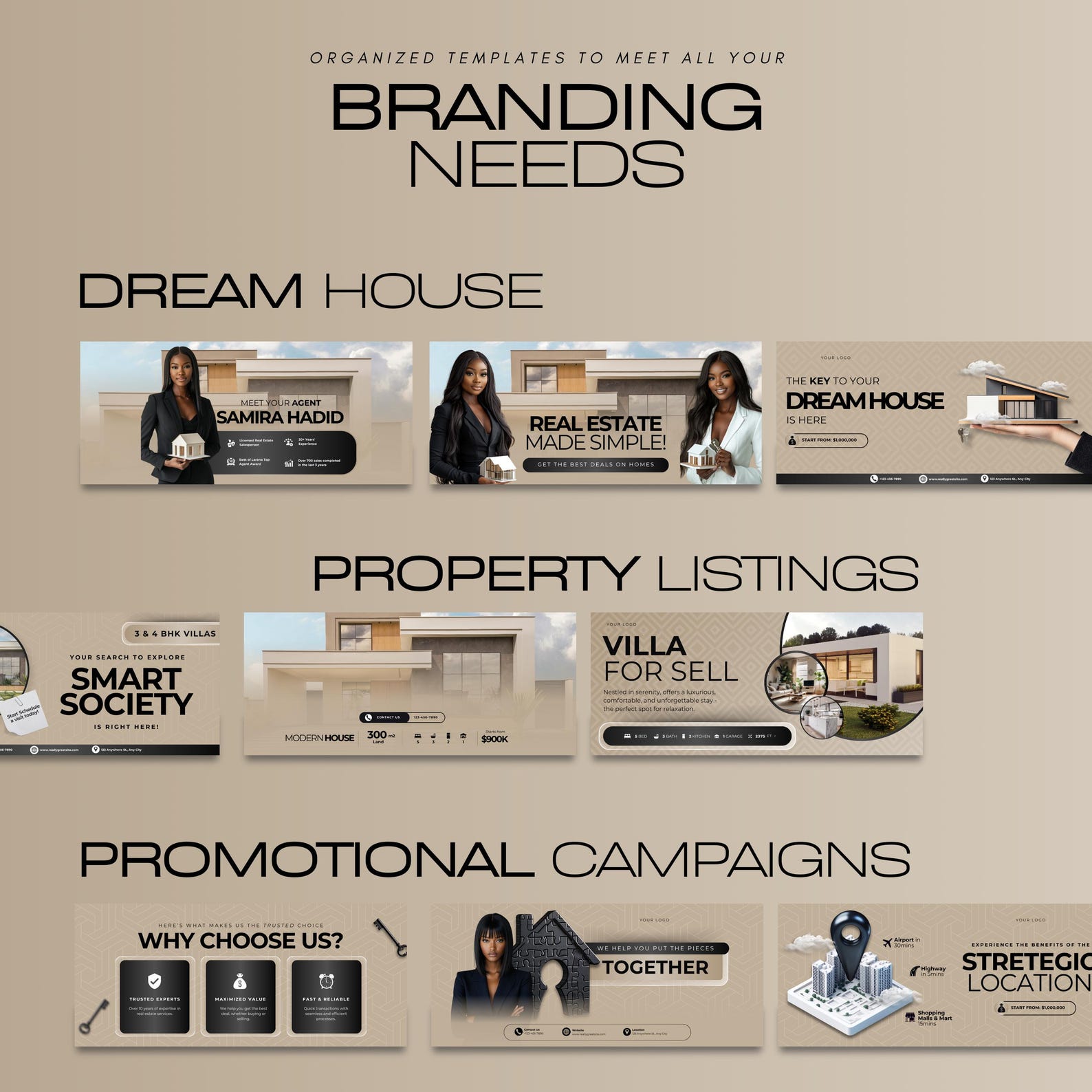 Real Estate Banner Templates, 30 Realtor Marketing Canva Banners ...