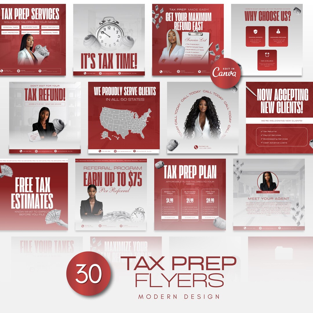 30 Tax Service Flyer Templates, Editable Canva Designs, Accountant ...