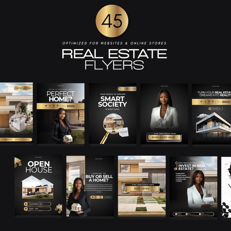 45 Real Estate Flyer Templates, Canva Realtor Marketing Kit, Property ...