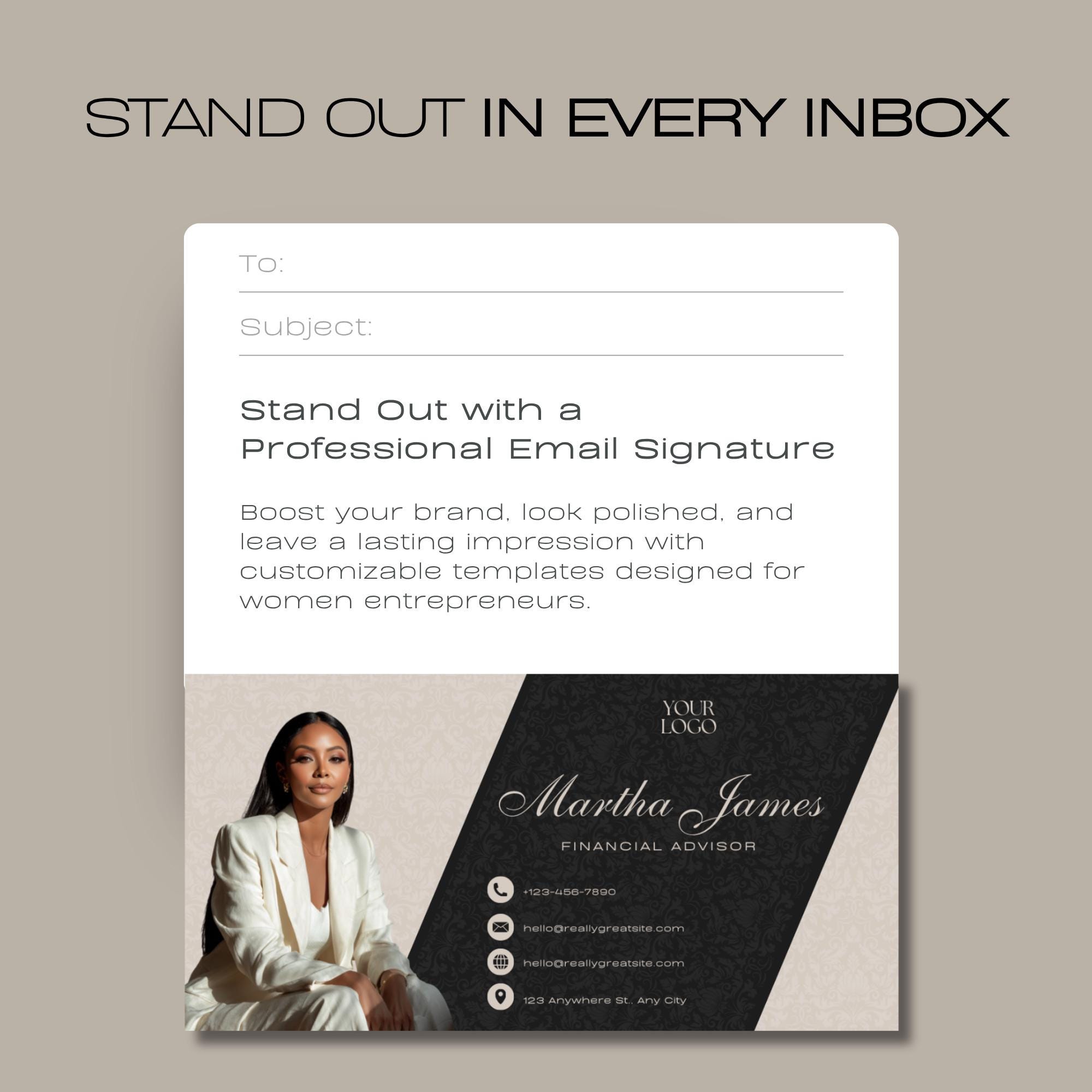 Professional Email Signature Template for Gmail and Outlook, Luxury ...