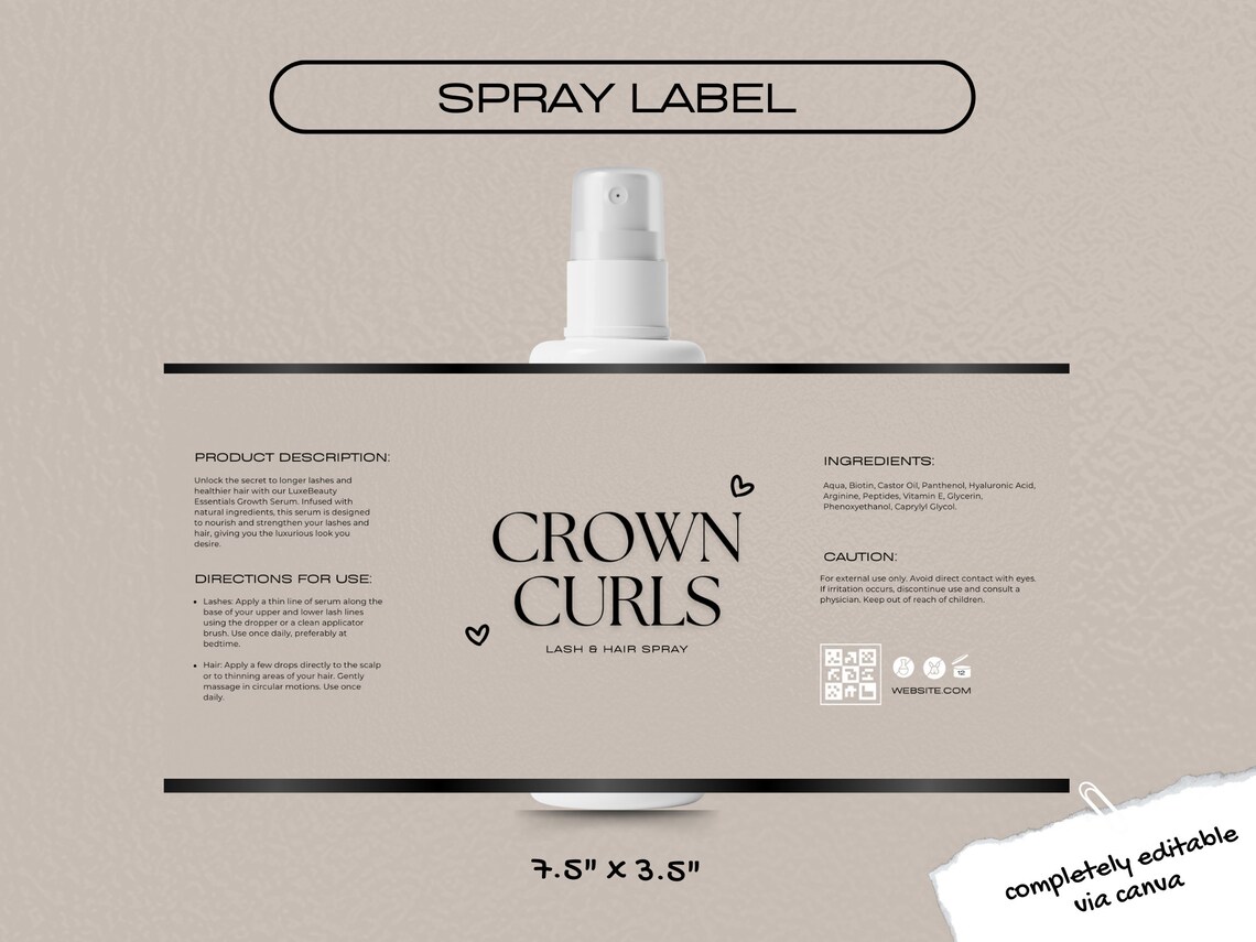 Editable Cosmetic Label Templates Lash Product Label Lash Shampoo, Lash ...