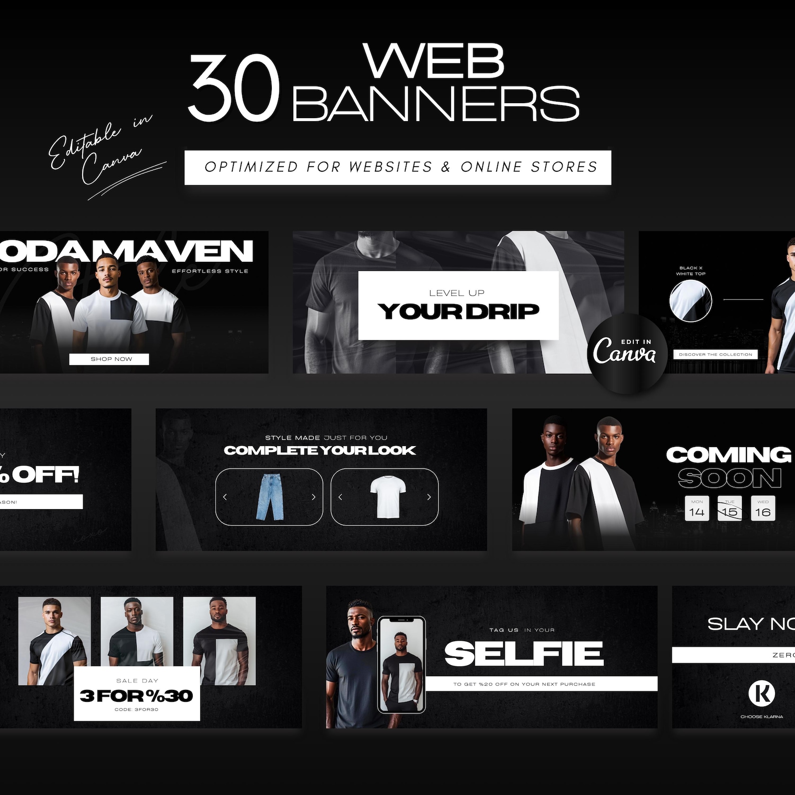 70 Men Fashion Web Banners Clothing Boutique Streetwear Fashion Banners ...