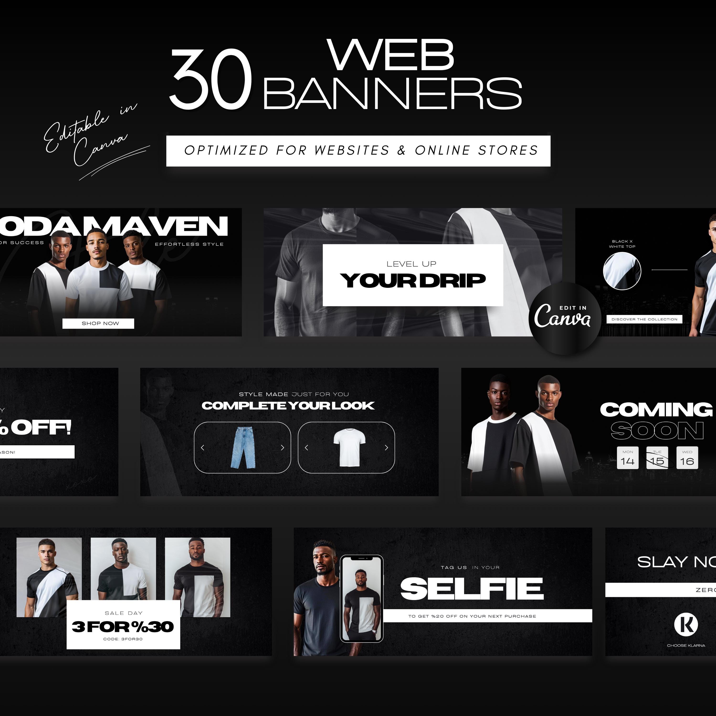 70 Men Fashion Web Banners Clothing Boutique Streetwear Fashion Banners ...