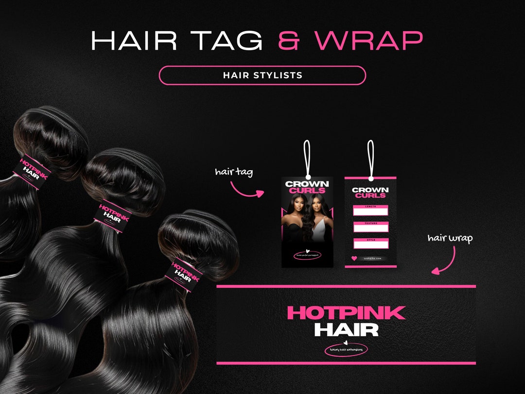 Hair Extension Tags and Wraps Templates Hair Business Branding Canva ...