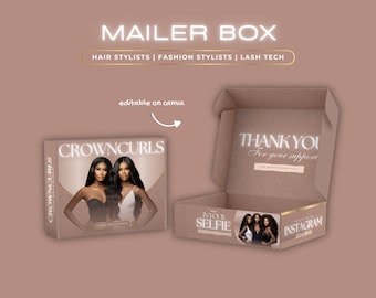 Wig Mailer Box Design Lace Front & Bundles Box Packaging Design DIY ...
