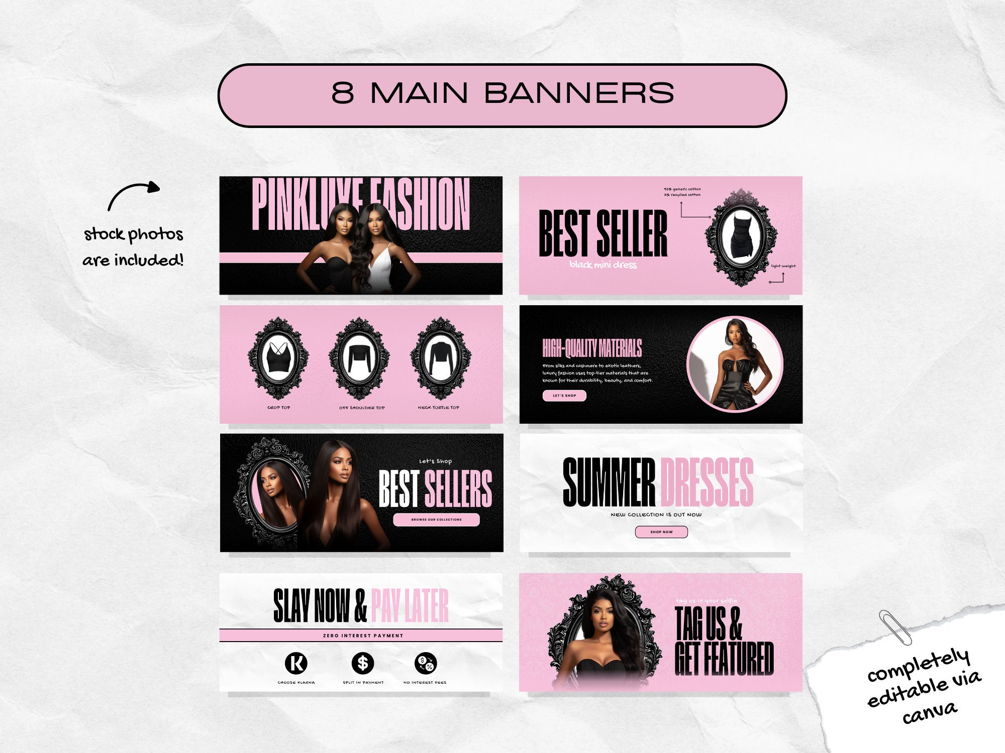 Fashion Web Banner Templates | Shopify Boutique Website Headers ...