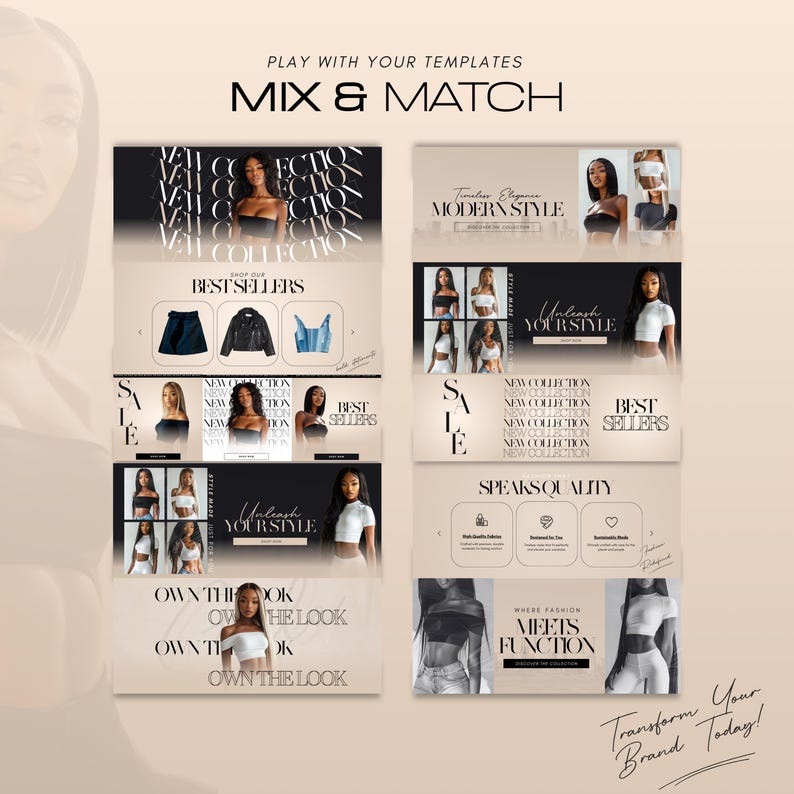 Fashion Web Banners: Clothing Website Templates for Shopify (70+) - Etsy