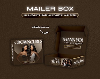 Wig Mailer Box Design Lace Front & Bundles Box Packaging Design DIY ...