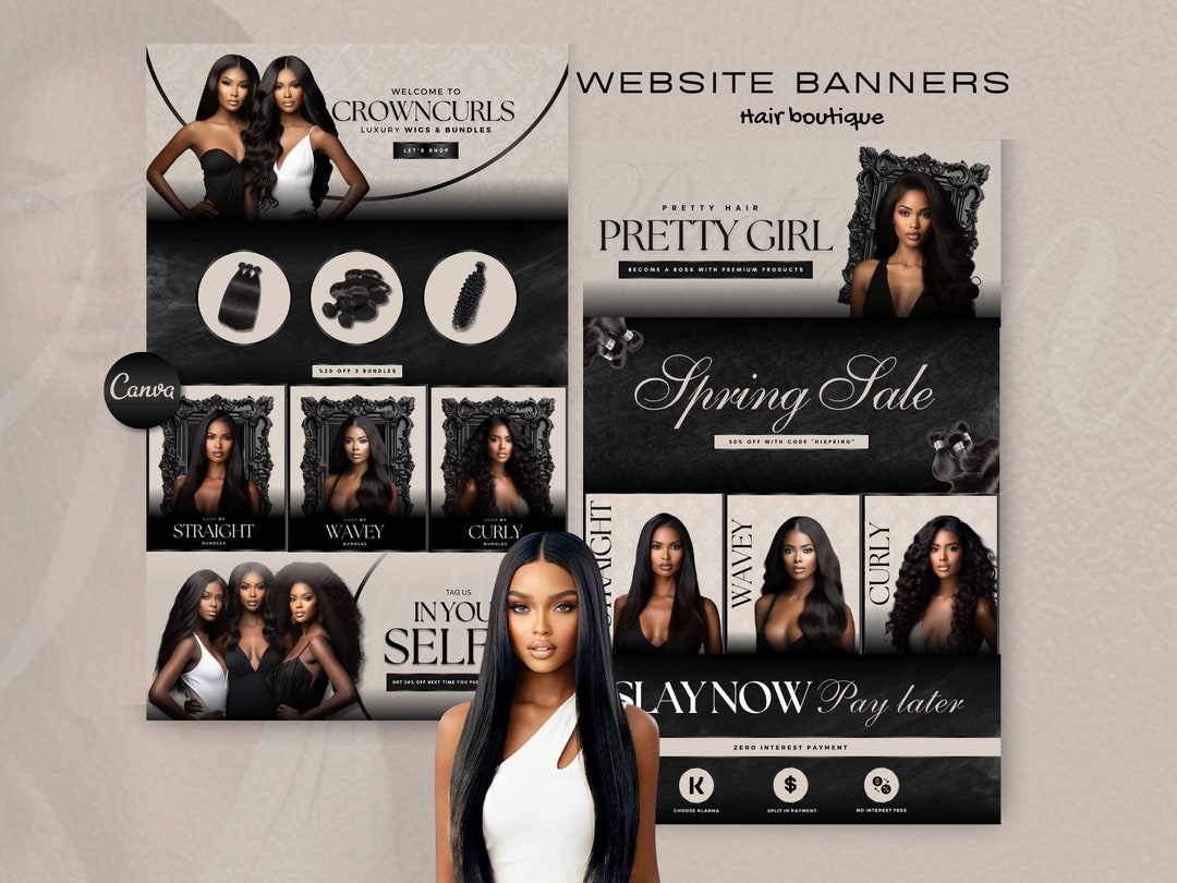Hair Website Banner Templates | Hairstylist & Salon Branding Kit ...