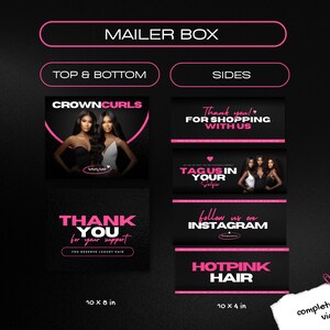 Wig Mailer Box Design Lace Front & Bundles Box Packaging Design DIY ...