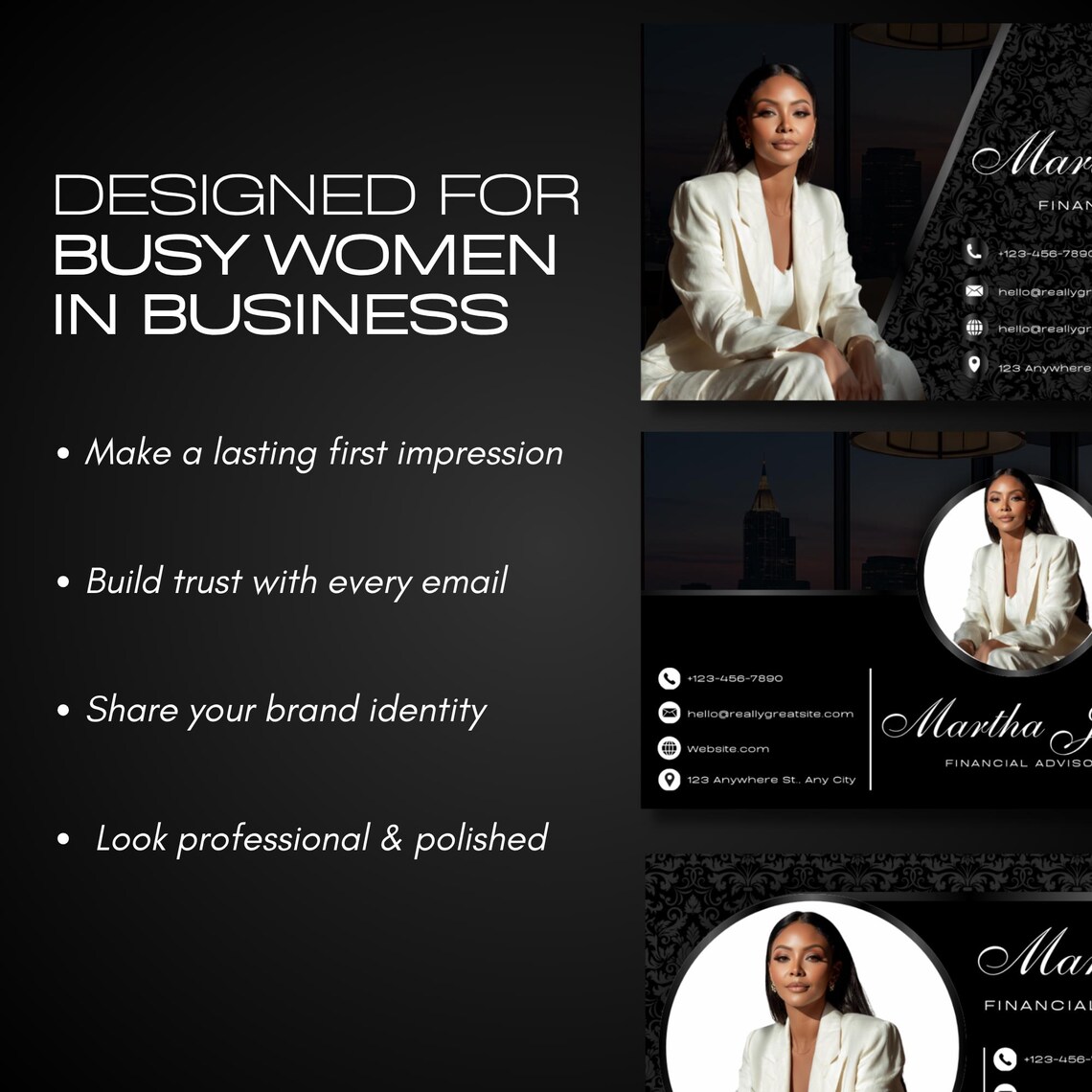 Email Signature Template for Women Entrepreneurs, Canva Editable ...