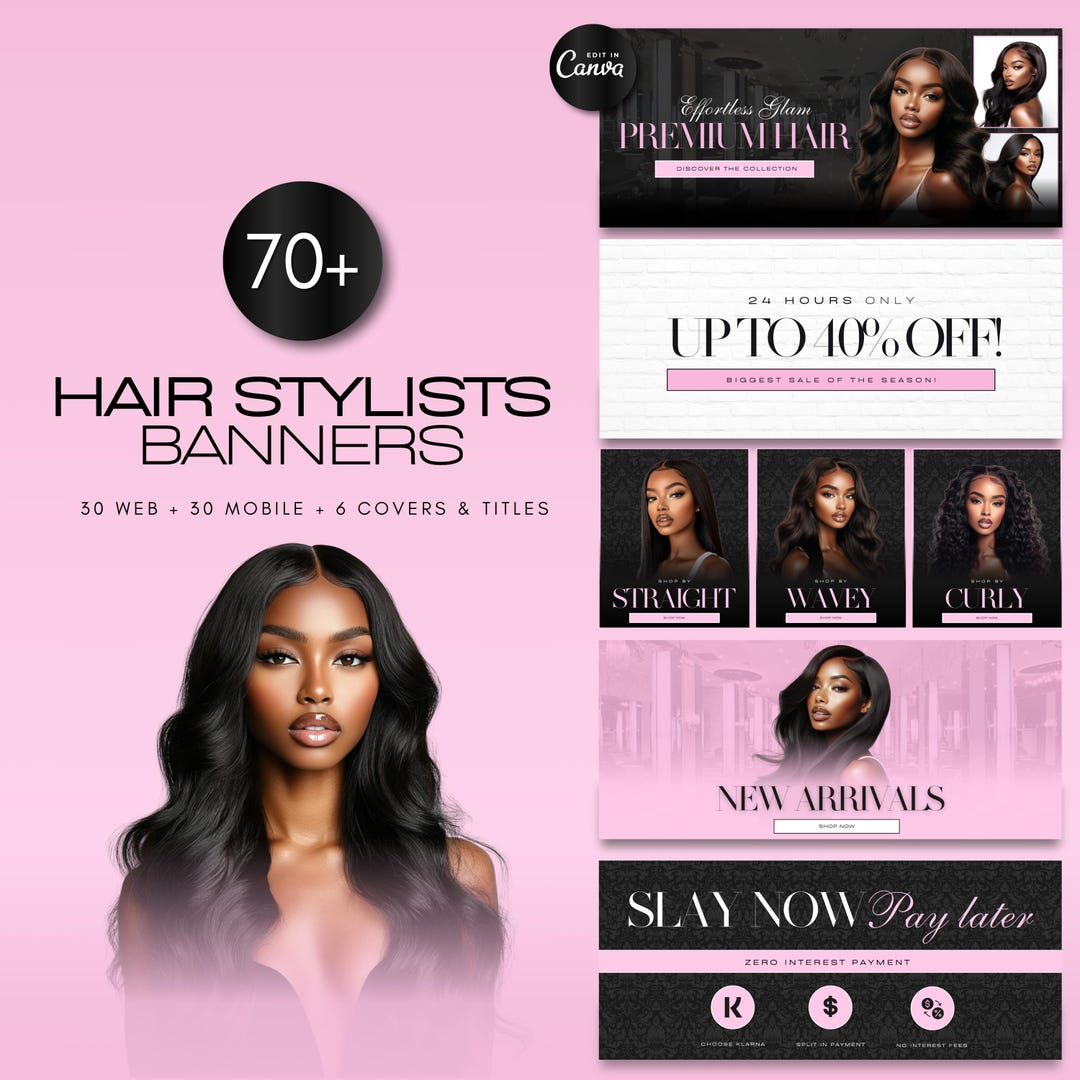 70+ Hair Website Banner Templates | Hairstylist & Salon Branding Kit ...
