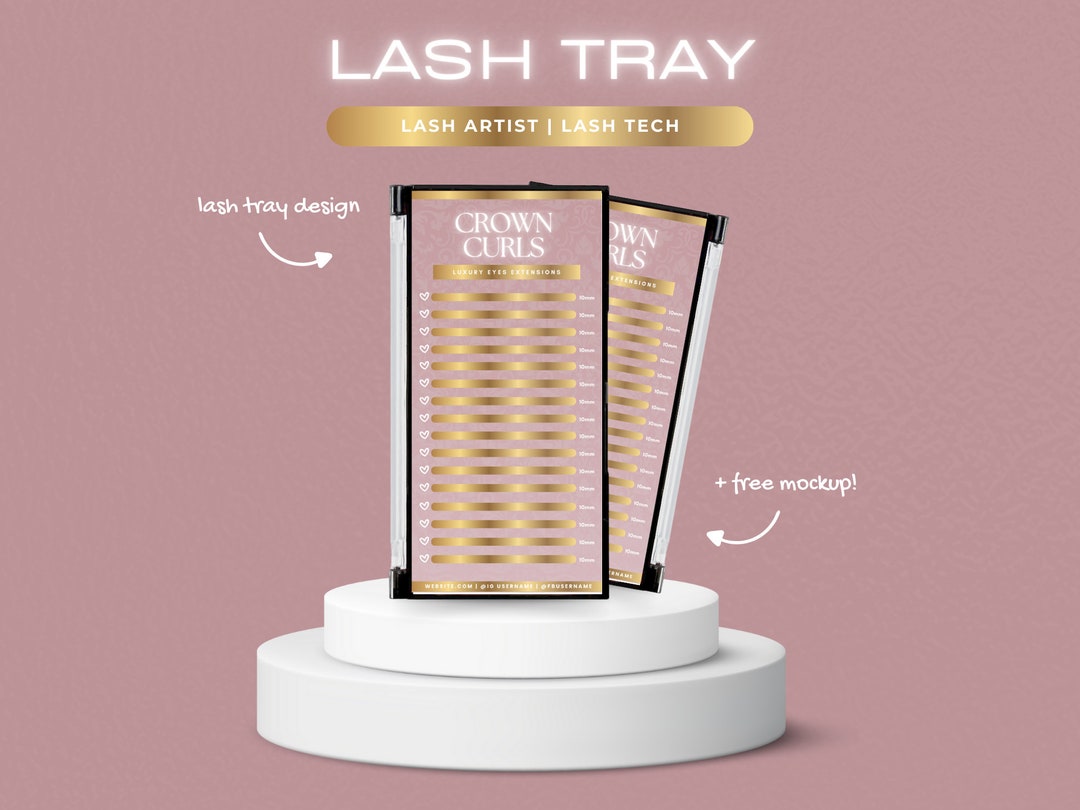 Editable Lash Tray Template | Eyelash Packaging Canva Design | Lash ...
