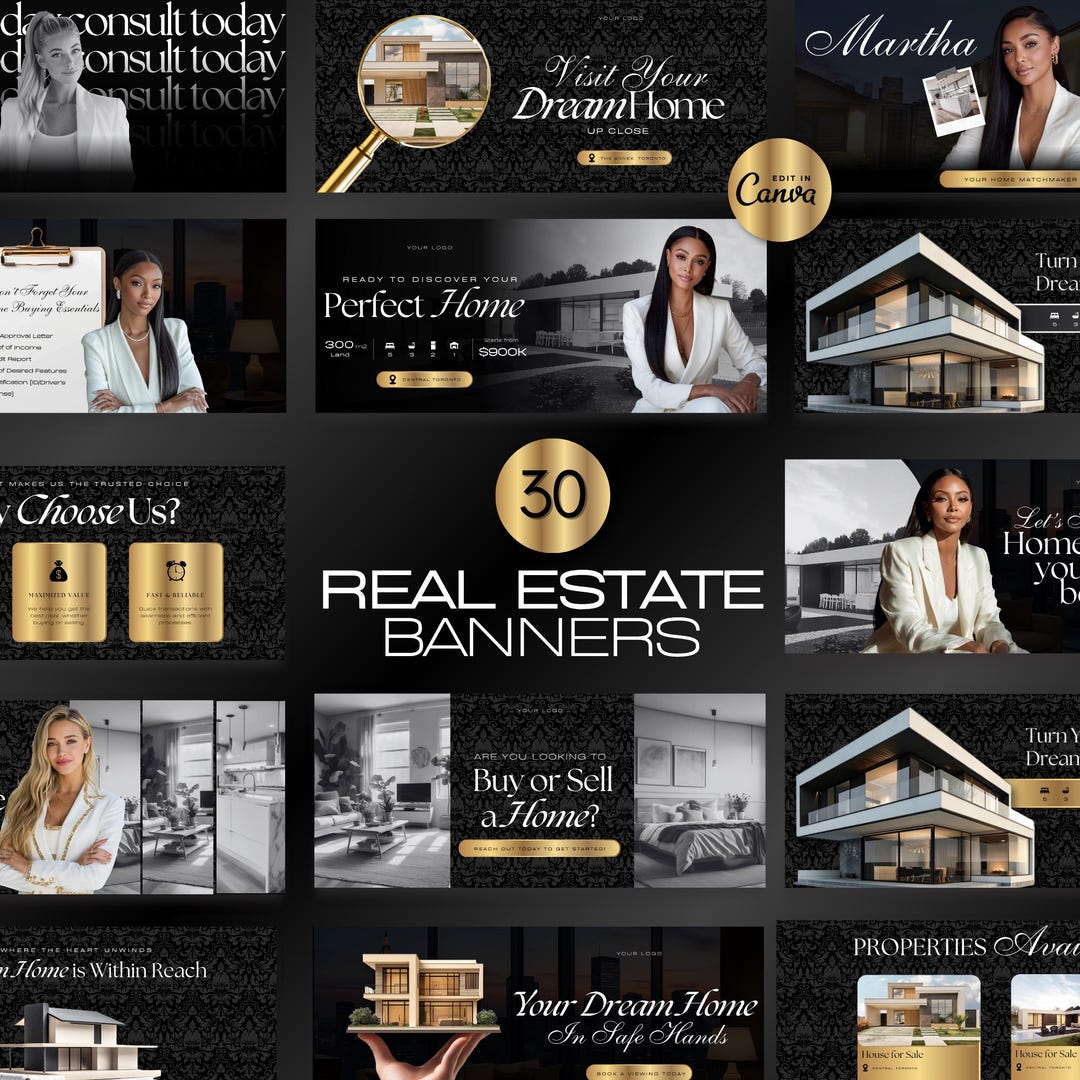 Real Estate Banners, 30 Property Listing Templates, Realtor Marketing ...