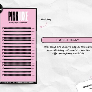 Editable Lash Tray Template | Lash Tech Branding | Eyelash Packaging ...