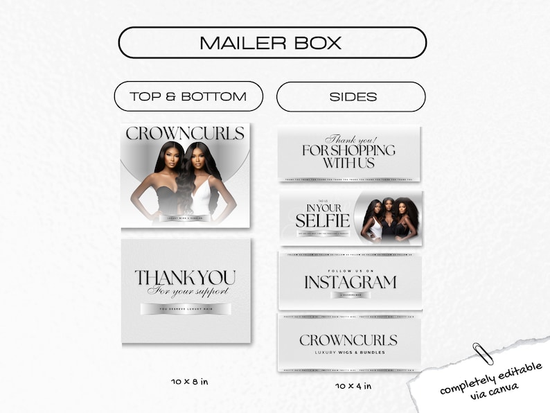 Wig Mailer Box Design | Lace Front & Bundles Box Packaging Design | DIY ...