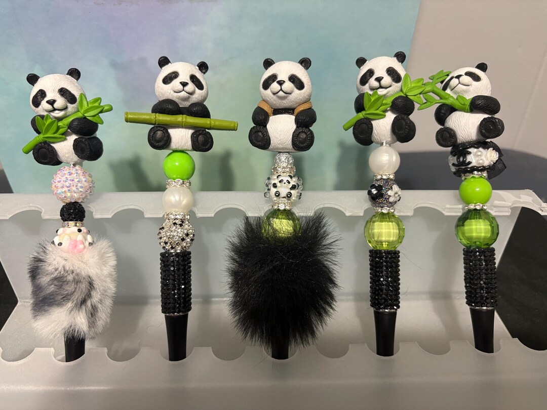 3D Beautiful Pandas on a Beaded Pen - Etsy
