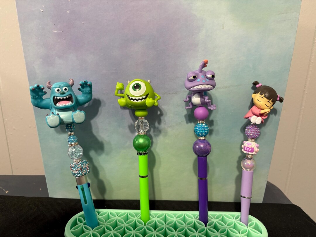 Dzny Inspired Blue Monster and Friends. Beautiful Beaded Pens. Very ...