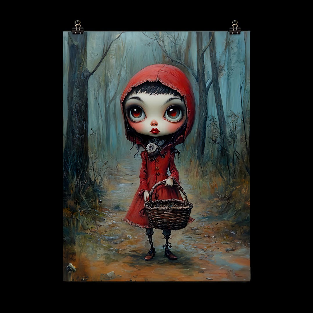 Gothic Little Red Riding Hood Style Wall Poster - Fantasy Art Wall ...