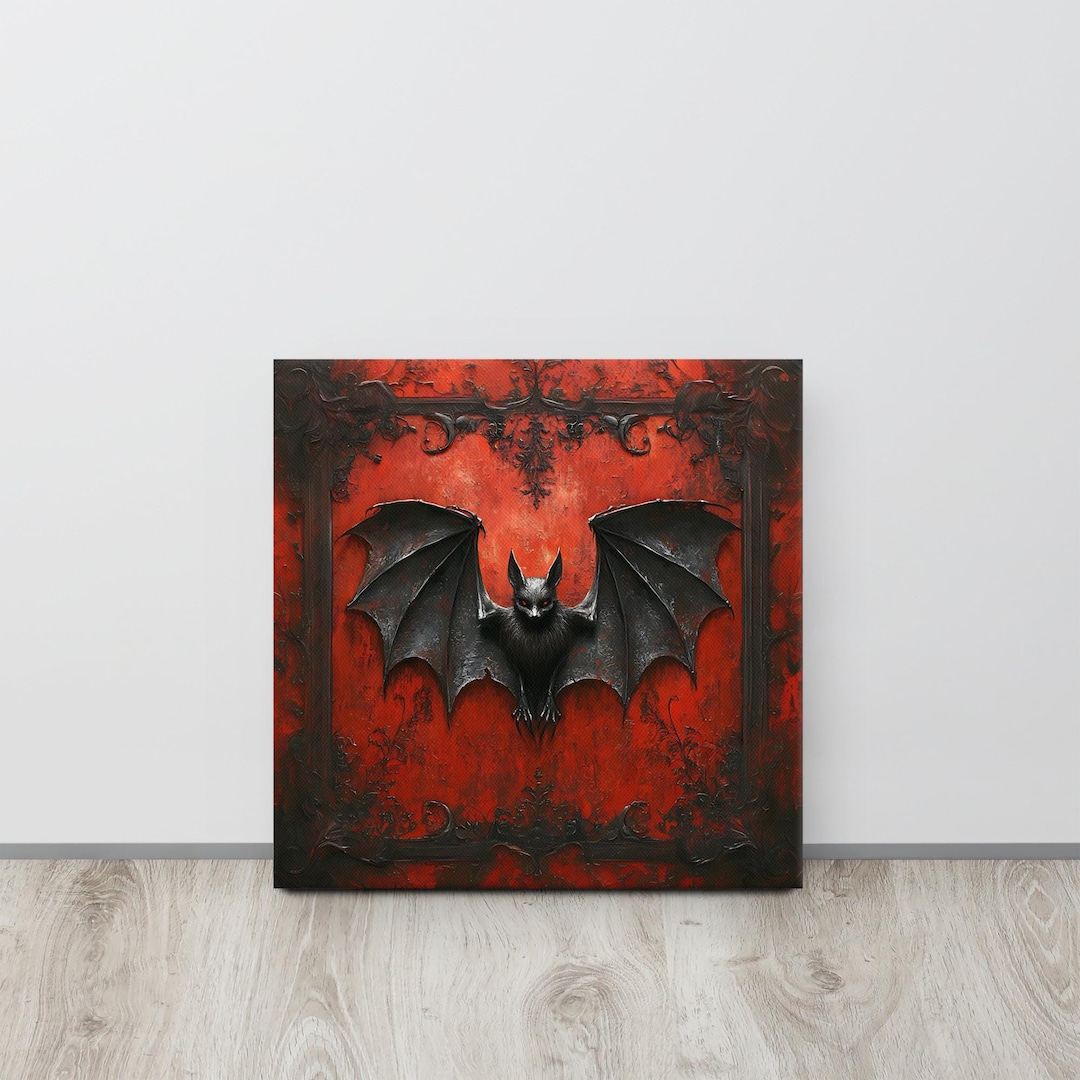 Gothic Bat Wall Art Dark Aesthetic Decor Spooky Home Accent Halloween ...