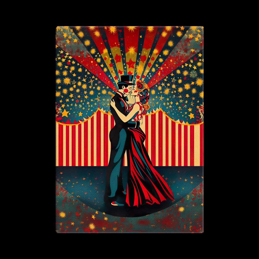 Vintage Circus Romance Canvas Art – Colorful Carnival Print - Etsy