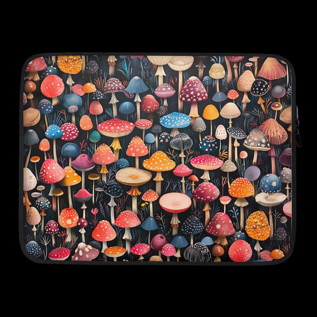 Whimsical Mushroom Art Laptop Sleeve Cute Laptop Cover for MacBook & PC ...
