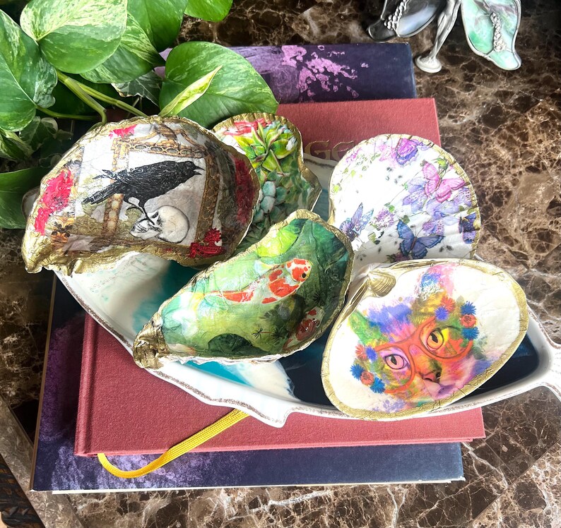 Handcrafted Decoupage Sea Shell - Unique Coastal Decor for Beach Lovers ...