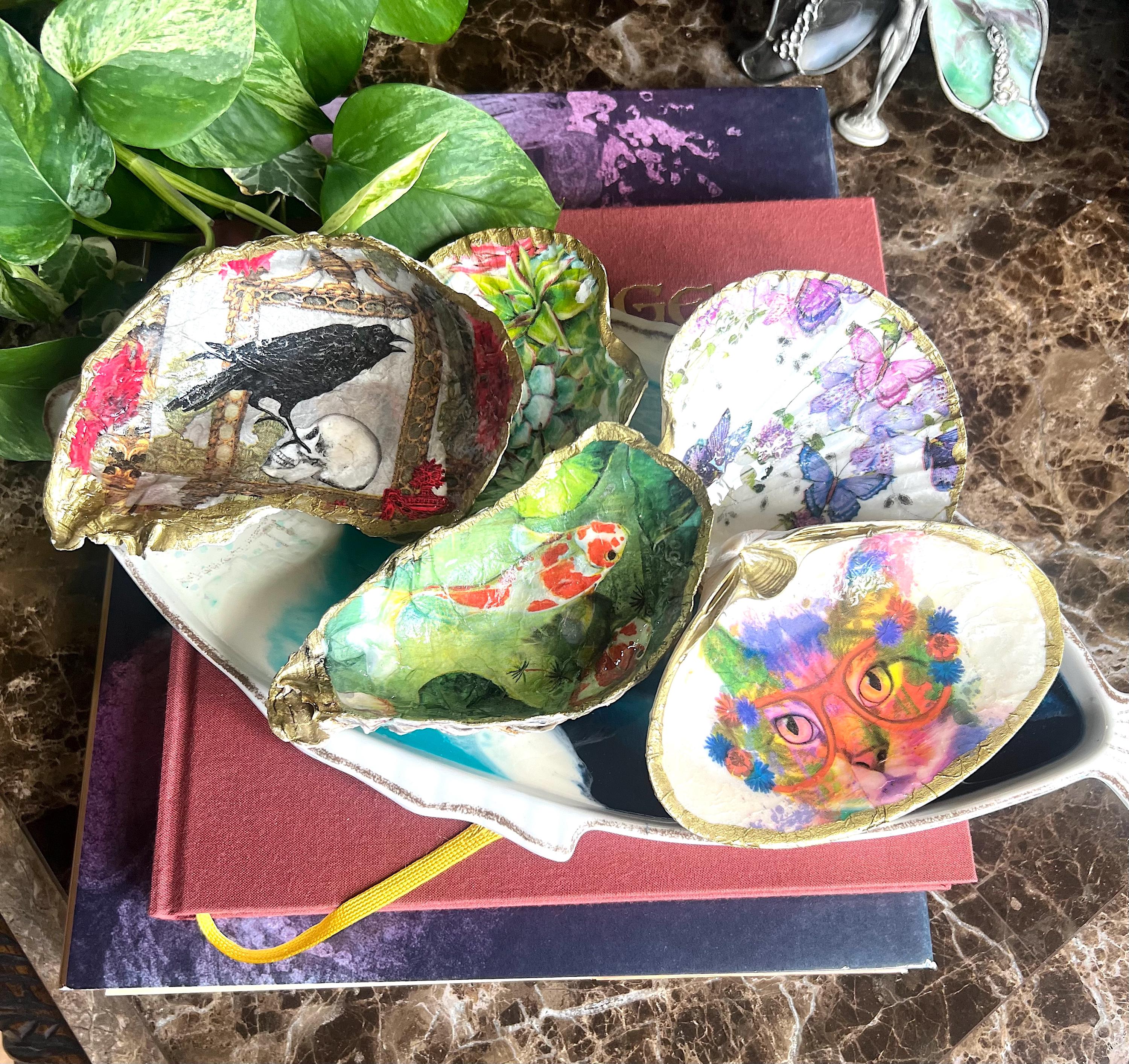 Handcrafted Decoupage Sea Shell - Unique Coastal Decor for Beach Lovers ...
