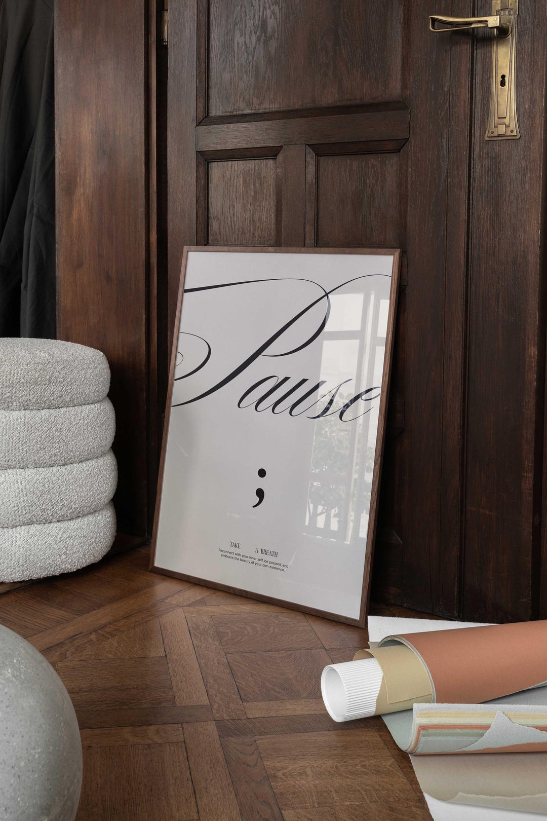 Pause / Aesthetic Modern Minimalist Japandi Neutral / Typography Home ...