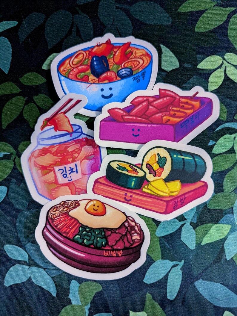 Kawaii/cute Korean Food Sticker Set - Etsy