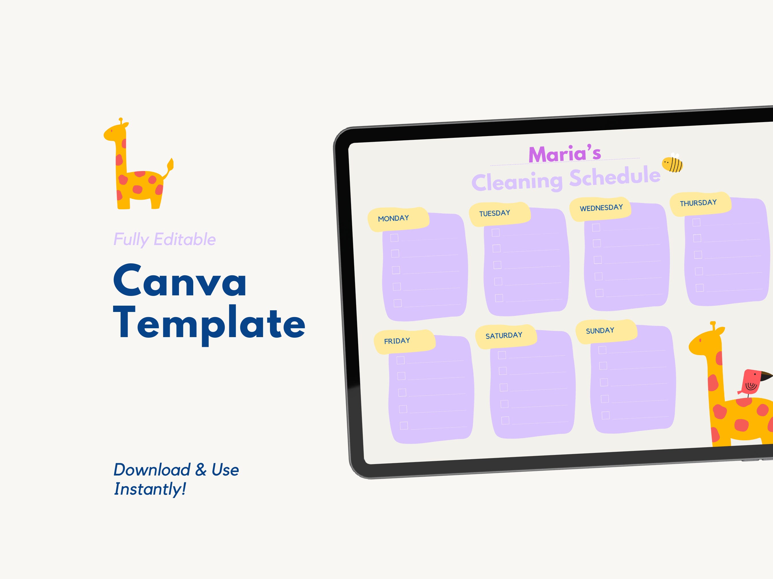 Editable Montessori Cleaning Schedule - Kids Cleaning Schedule Template ...