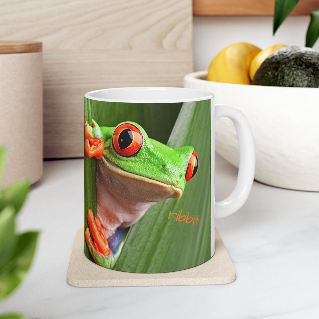 Peek A Boo Frog Wee Bee Muggin Ceramic Mug, (11oz, 15oz) - Etsy