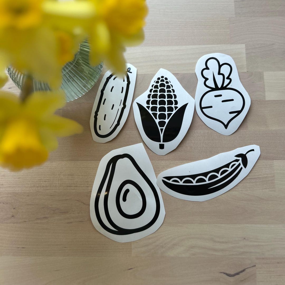 Vegetable Themed Stickers/decals - Carrot, Corn, Beetroot, Avocado ...
