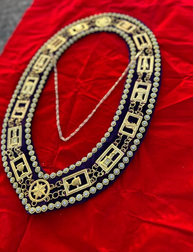 Masonic Regalia OES Chain Collar: Purple Velvet, Rhinestone Detail - Etsy