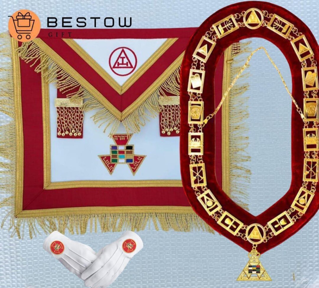 Past High Priest Royal Arch Apron, Chain Collar and Gloves; Set for ...