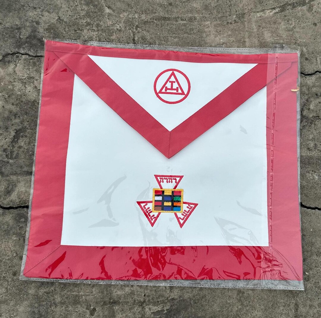 Masonic Royal Arch Red Embroidered Apron, Handcrafted Masonic Apron ...
