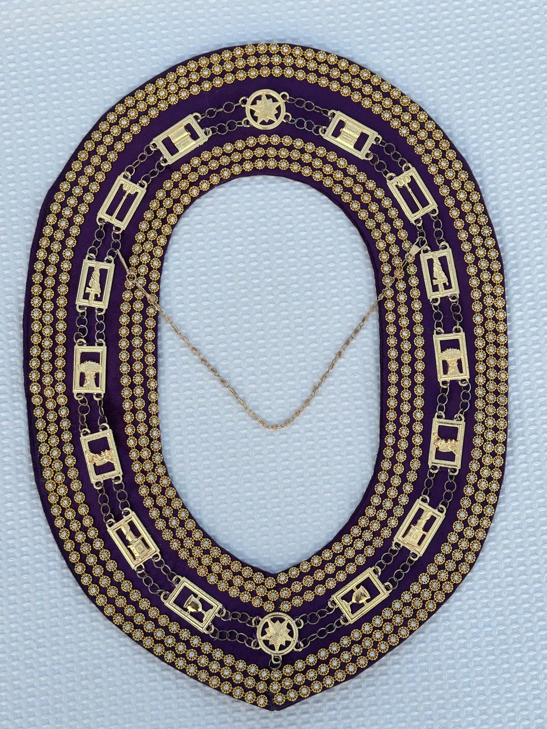 Masonic Regalia OES Order of Star Chain Collar: Purple Velvet ...